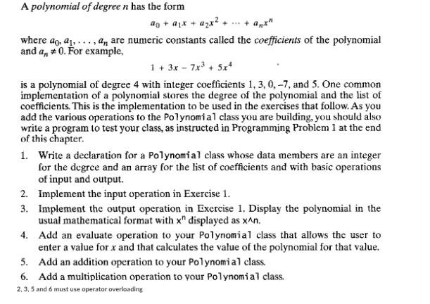Solved A polynomial of degree n has the form | Chegg.com