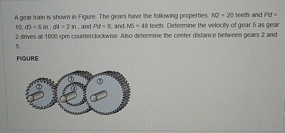 Solved A gear train is shown in Figure. The gears have the | Chegg.com