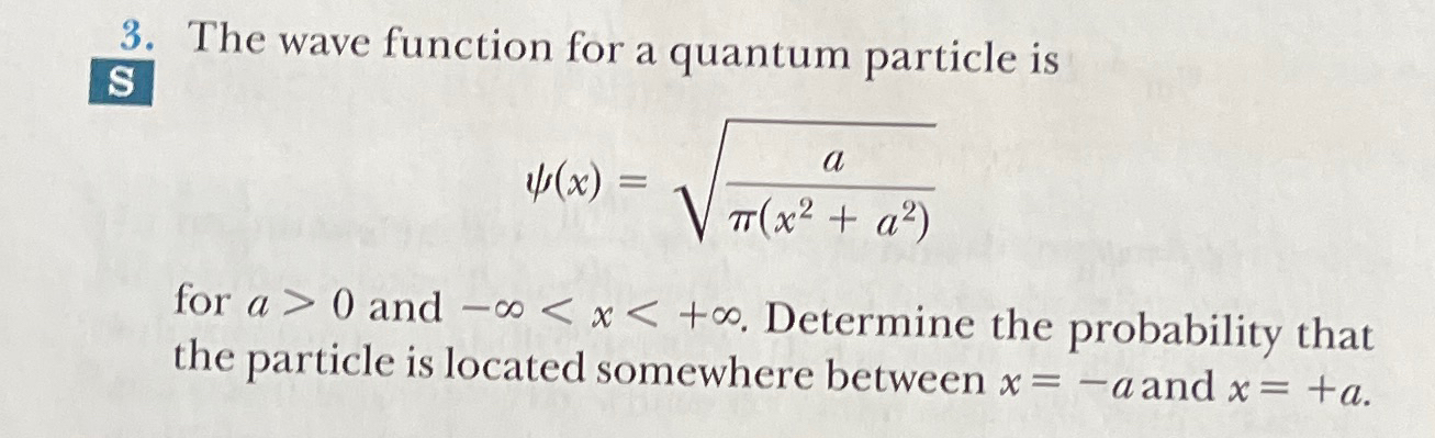 Solved The wave function for a quantum particle | Chegg.com