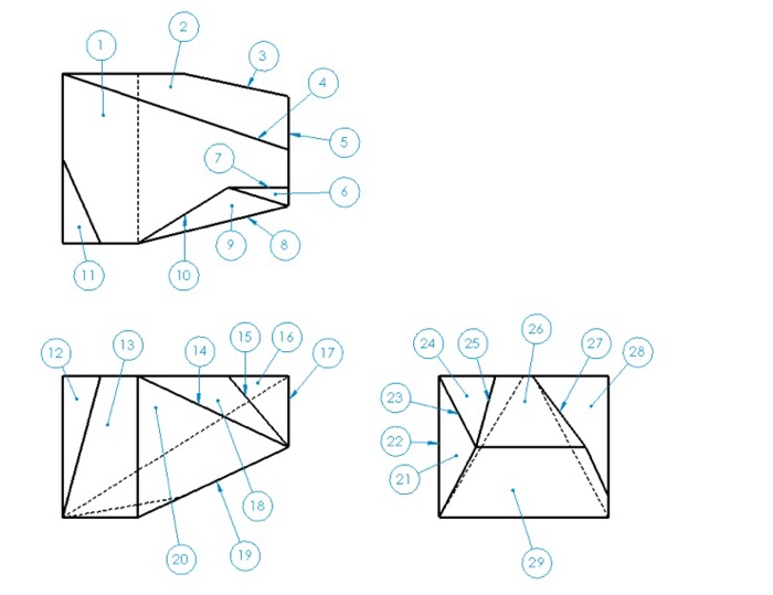 Solved Locate surface 16 in the top view and identify if it | Chegg.com
