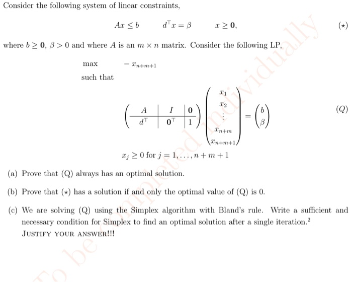 Consider the following system of linear constraints, | Chegg.com