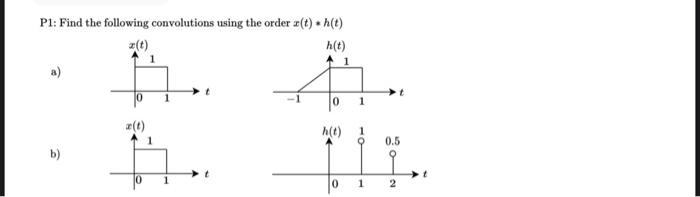 Solved P1: Find the following convolutions using the order | Chegg.com