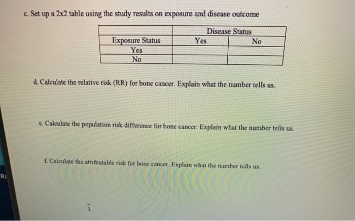 Solved c. Set up a 2x2 table using the study results on | Chegg.com