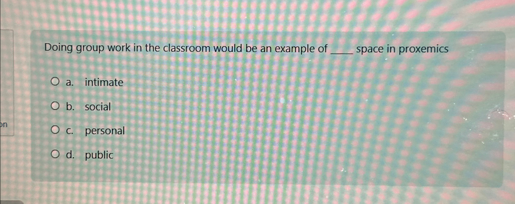 Solved Doing group work in the classroom would be an example | Chegg.com