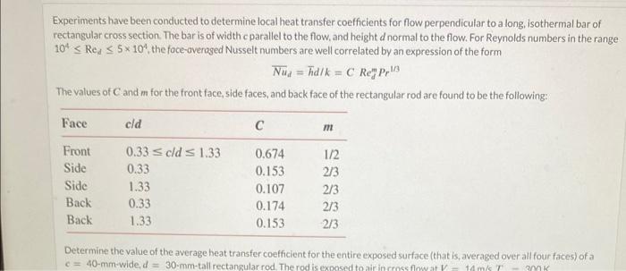 Solved Experiments have been conducted to determine local | Chegg.com