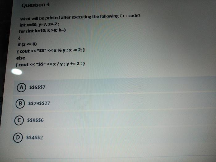 Solved Question 4 What will be printed after executing the | Chegg.com