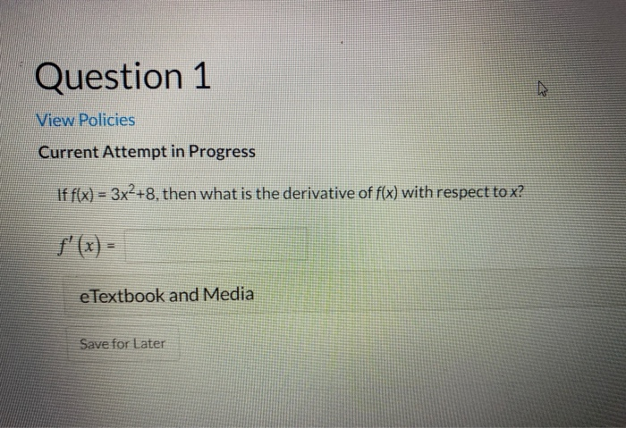 Solved Question 1 View Policies Current Attempt in Progress | Chegg.com
