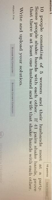 Solved estion 1 10 points Save answer 10 people consisting | Chegg.com Solved estion 1 10 points Save answer 10 people consisting | Chegg.com