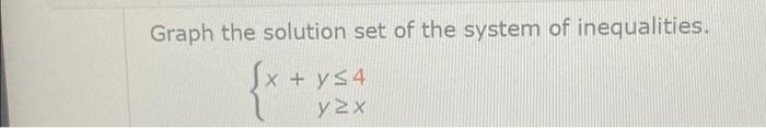 Solved Graph the solution set of the system of inequalities. | Chegg.com