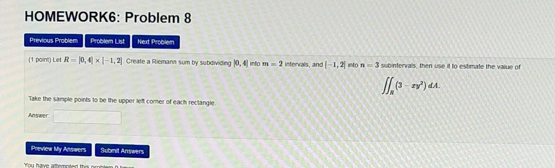 Solved HOMEWORK6: Problem 8 Previous Problem Problem List | Chegg.com Solved HOMEWORK6: Problem 8 Previous Problem Problem List | Chegg.com