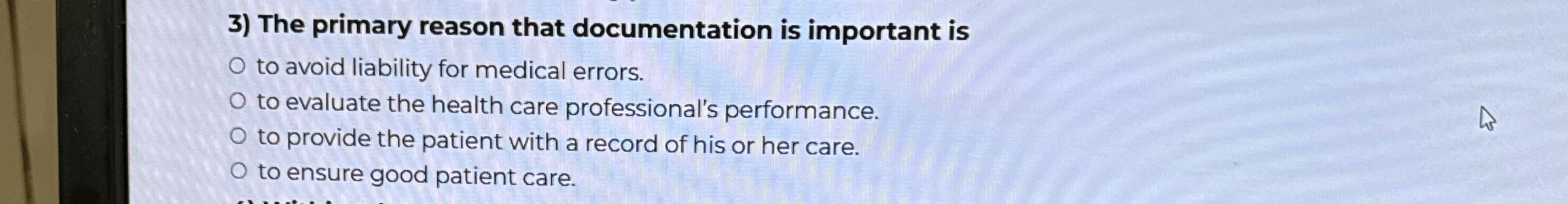 Solved The primary reason that documentation is important | Chegg.com