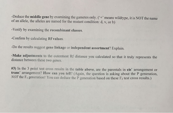Solved #1) Consider the following two-point test cross, | Chegg.com