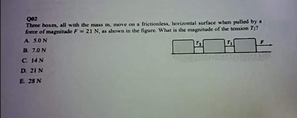 Solved Qo2 Three boxes, all with the mass m, move on a | Chegg.com