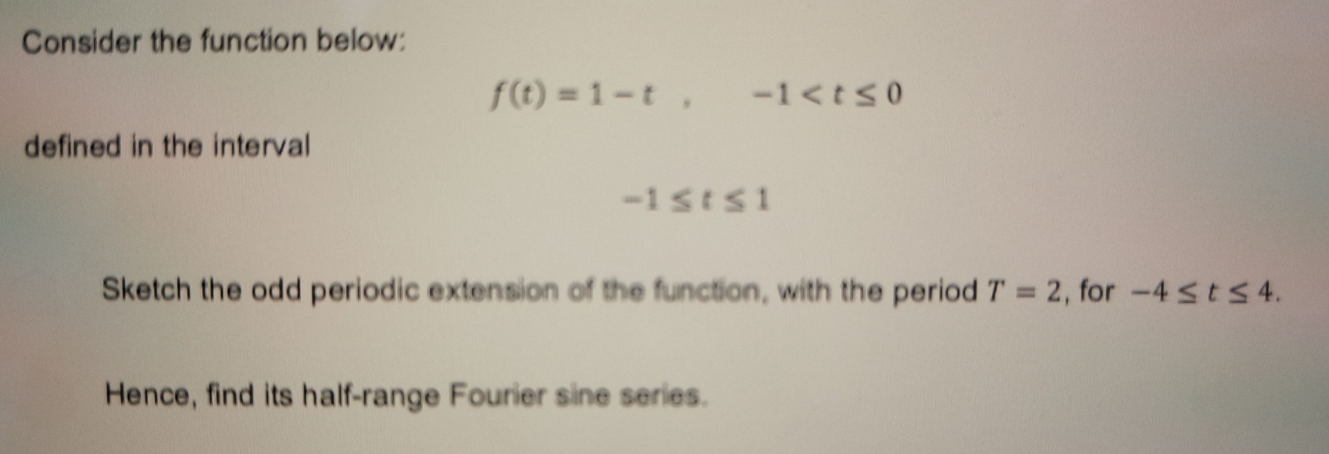 Solved Consider the function | Chegg.com