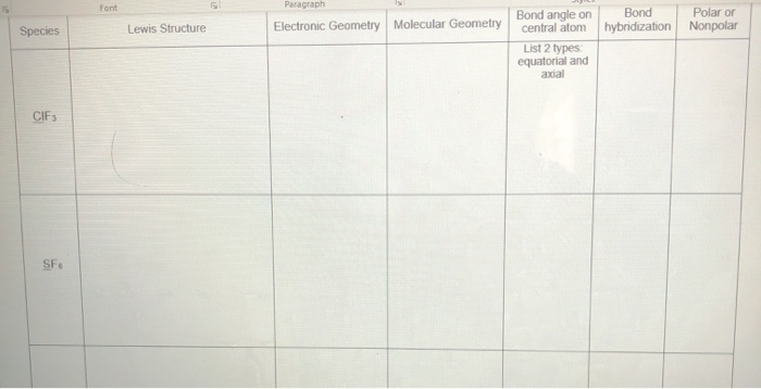 Solved MOLECULAR BONDING AND STRUCTURE mns For each chemical | Chegg.com