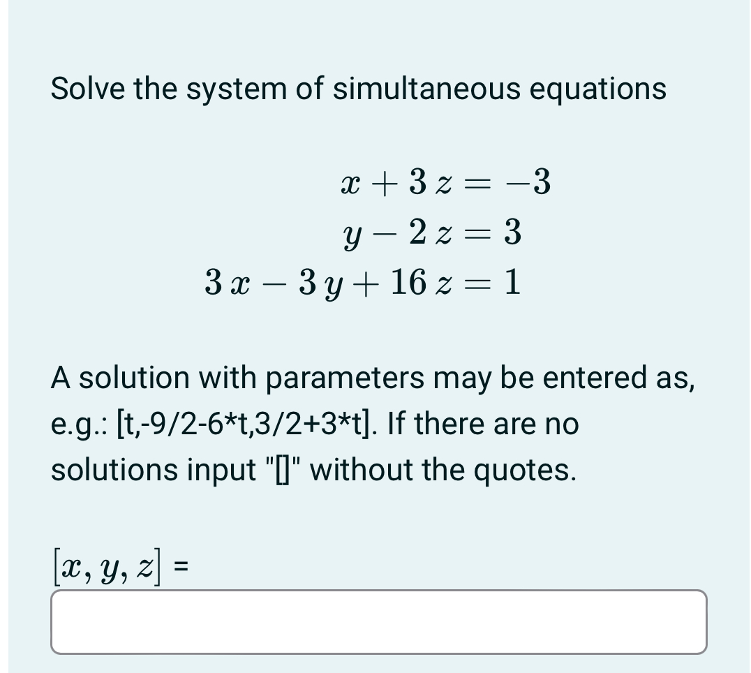 Solved Solve the system of simultaneous | Chegg.com