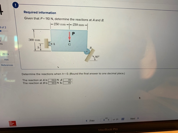 Solved Required information Given that P= 110 N, determine | Chegg.com