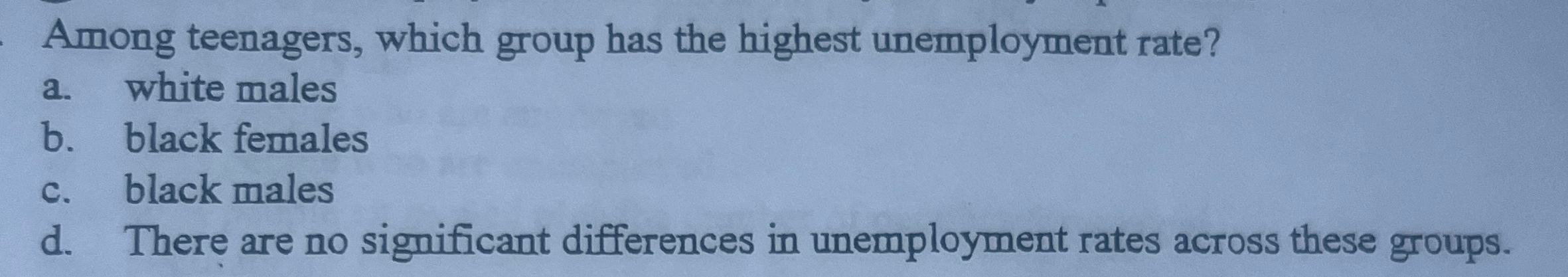 Solved Among teenagers, which group has the highest | Chegg.com