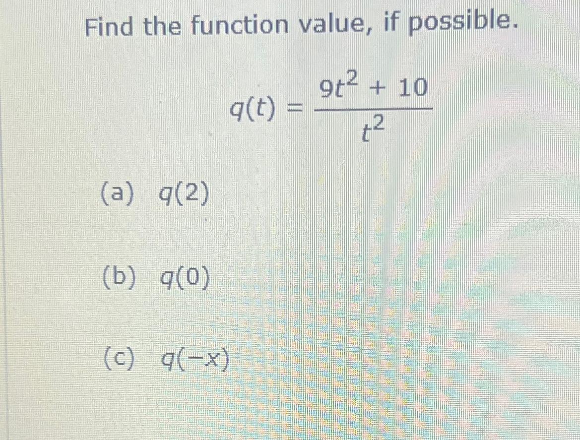 Solved Find the function value, if | Chegg.com