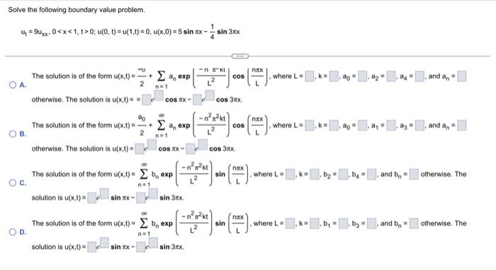 Solved Solve the following boundary value problem. | Chegg.com