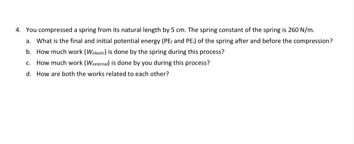 Solved Part 2 1. A spring has spring constant of 240 N/m as | Chegg.com