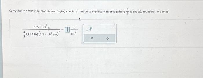 Solved Carry out the following calculation, paying special | Chegg.com