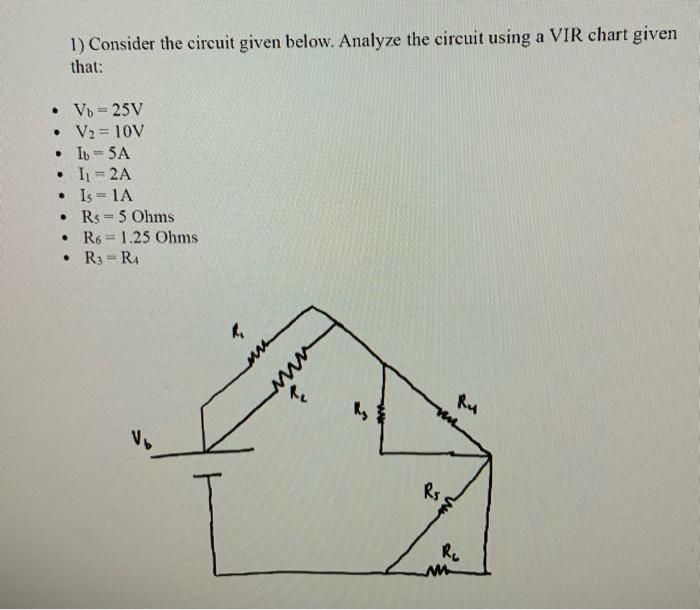 Solved 1) Consider the circuit given below. Analyze the | Chegg.com