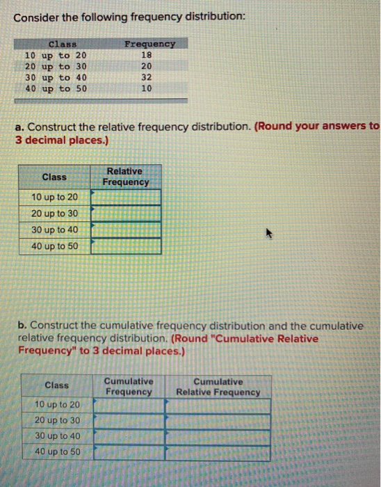 Solved Consider the following frequency distribution: class | Chegg.com