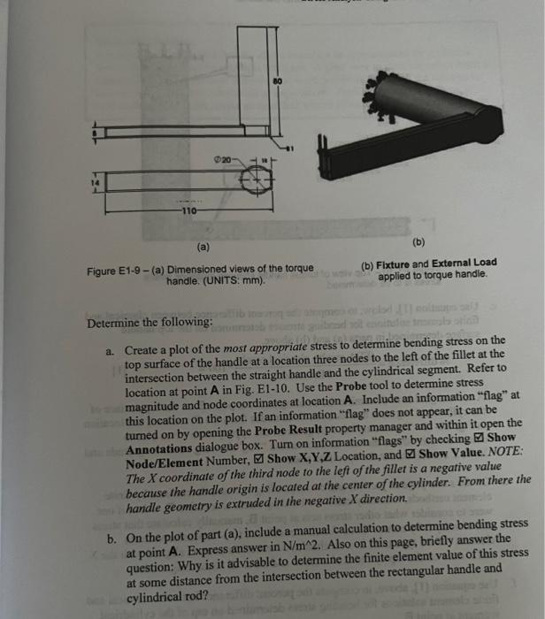 Figure E1-9 - (a) Dimensioned views of the torque (b) | Chegg.com