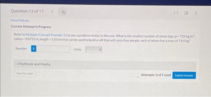 Solved Question 13 of 17 View Policies Current Attempt in | Chegg.com