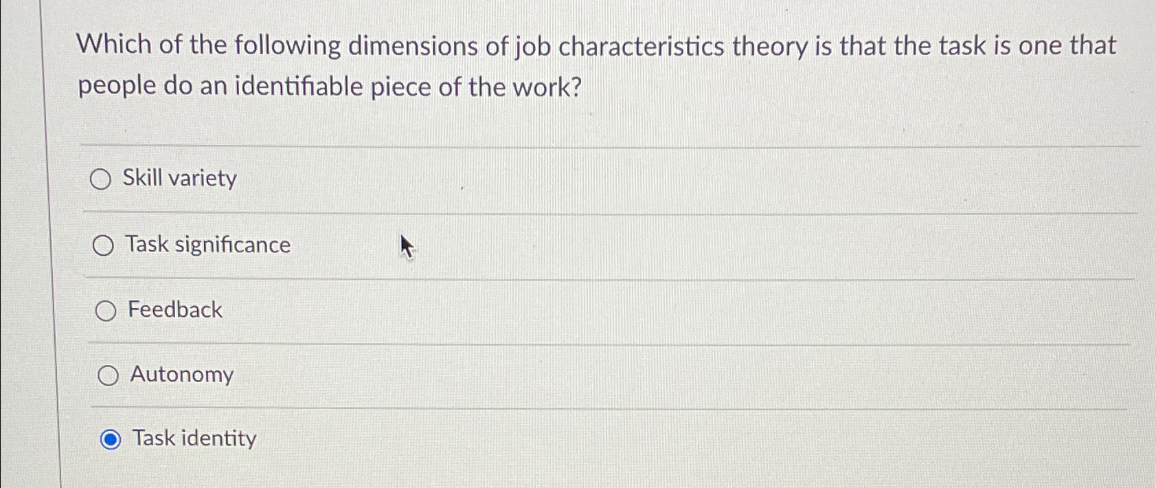 Solved Which of the following dimensions of job | Chegg.com