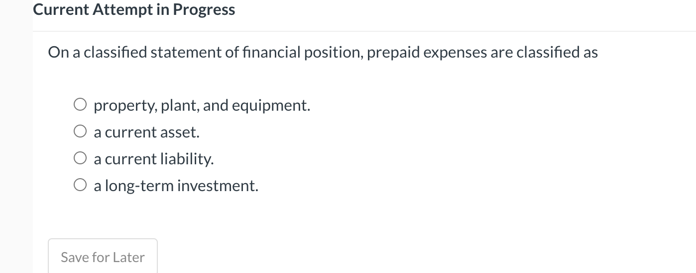 Solved Current Attempt in ProgressOn a classified statement | Chegg.com