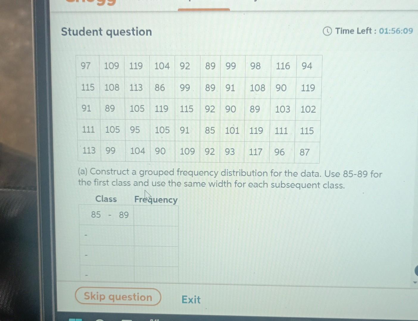 Solved I (b) Which of the following is the correct histogram | Chegg.com