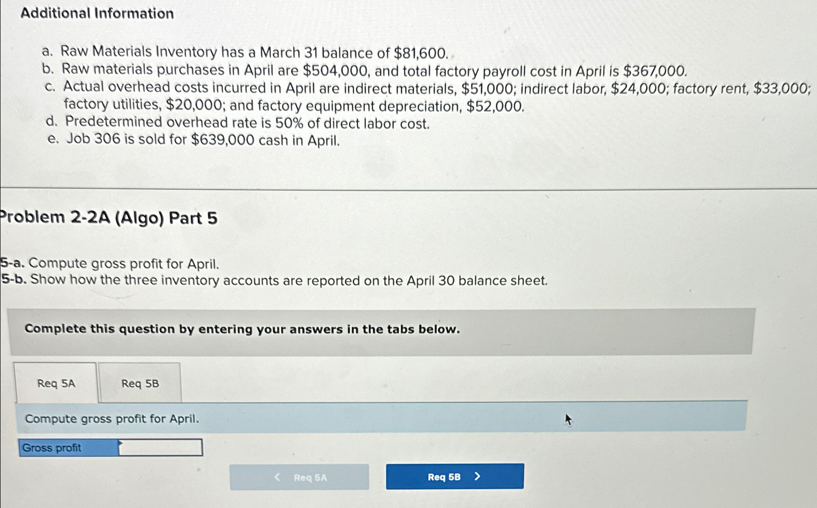 Solved Required informationProblem 2-2A (Algo) ﻿Computing | Chegg.com