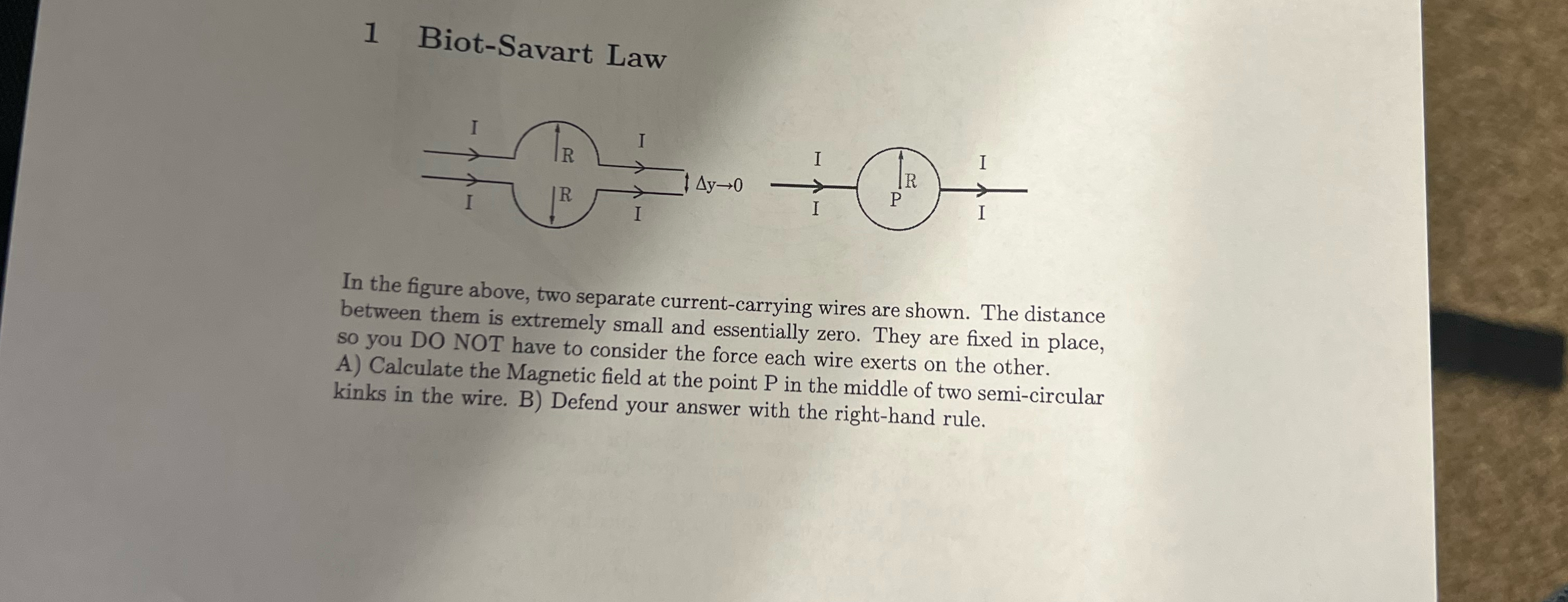 Solved 1 ﻿Biot-Savart LawIn the figure above, two separate | Chegg.com