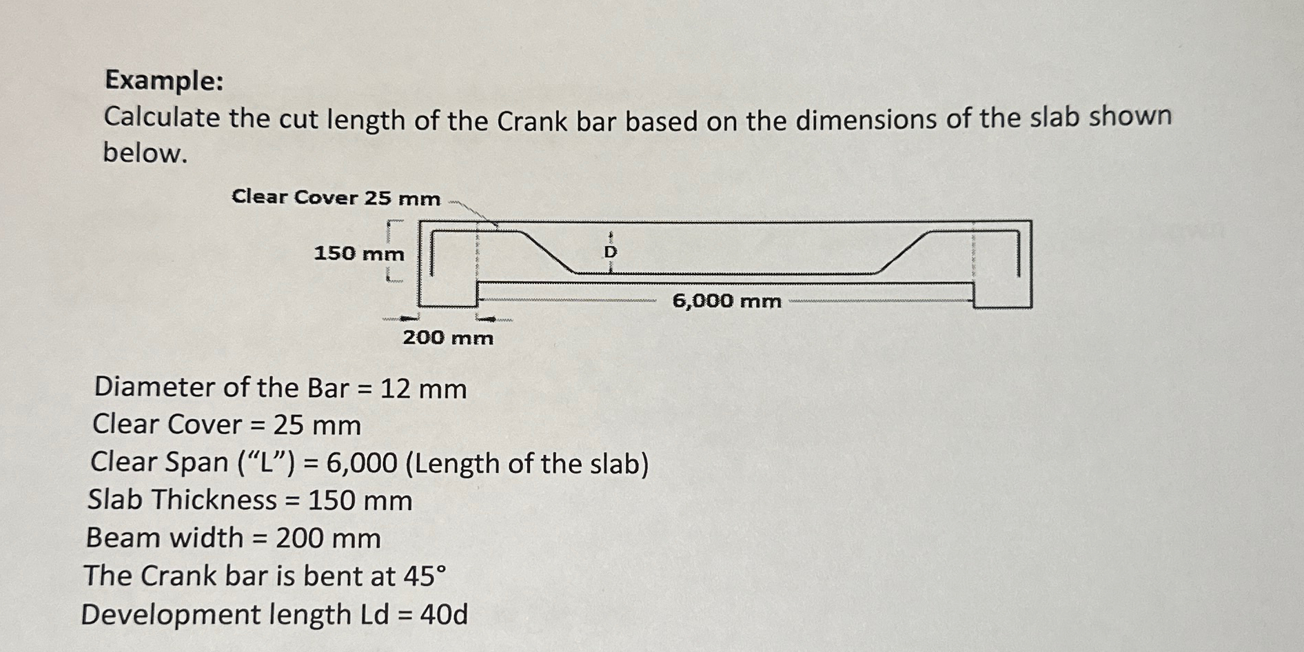 Solved Example:Calculate the cut length of the Crank bar | Chegg.com