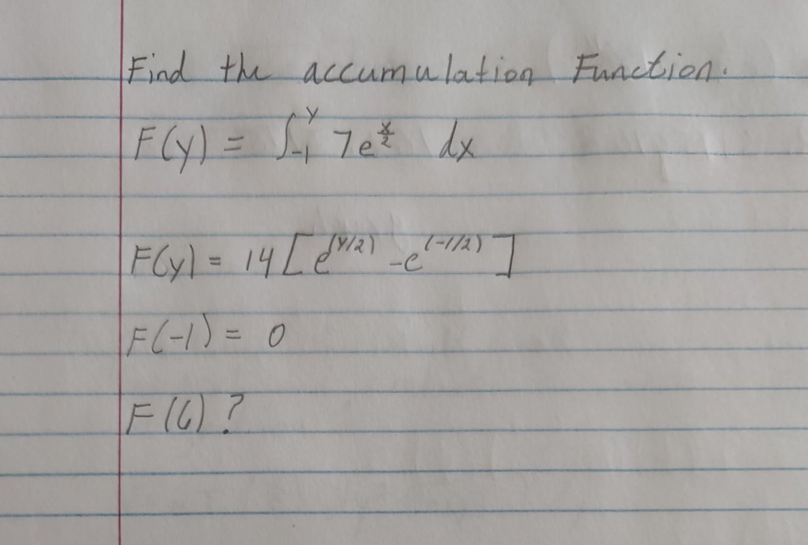Solved Find the accumulation Function. | Chegg.com