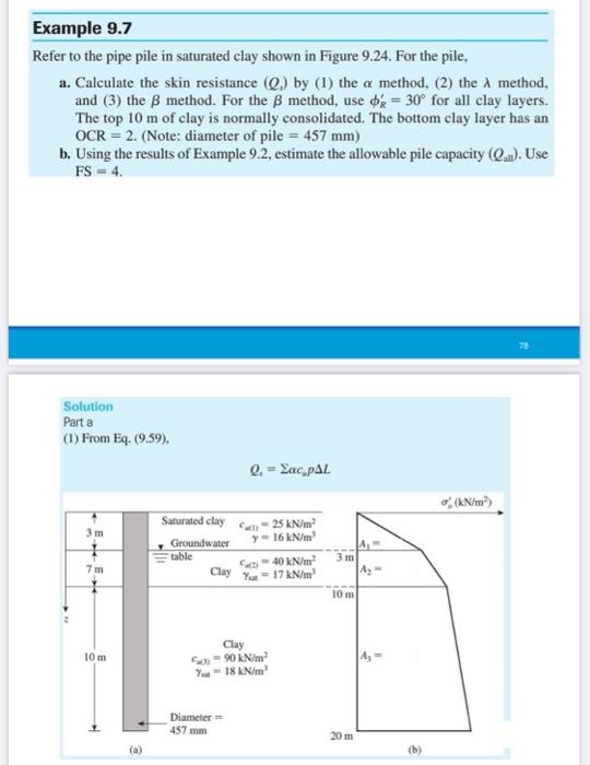 Refer to the pipe pile in saturated clay shown in | Chegg.com