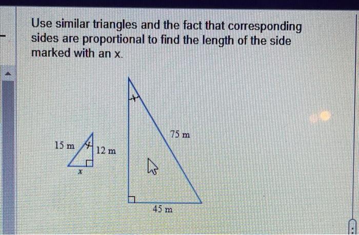 Solved Use similar triangles and the fact that corresponding | Chegg.com