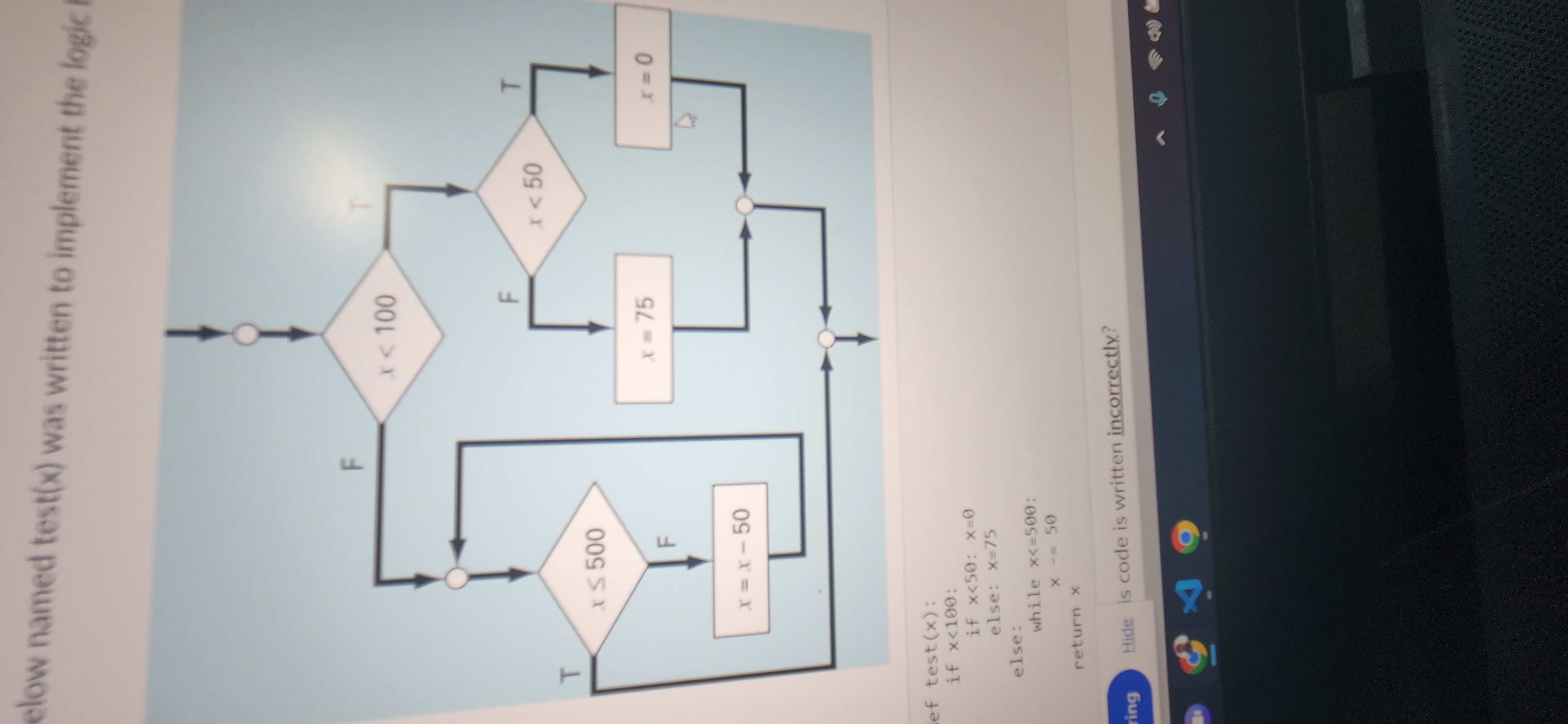 Solved the function below named test(x) ﻿was written to | Chegg.com