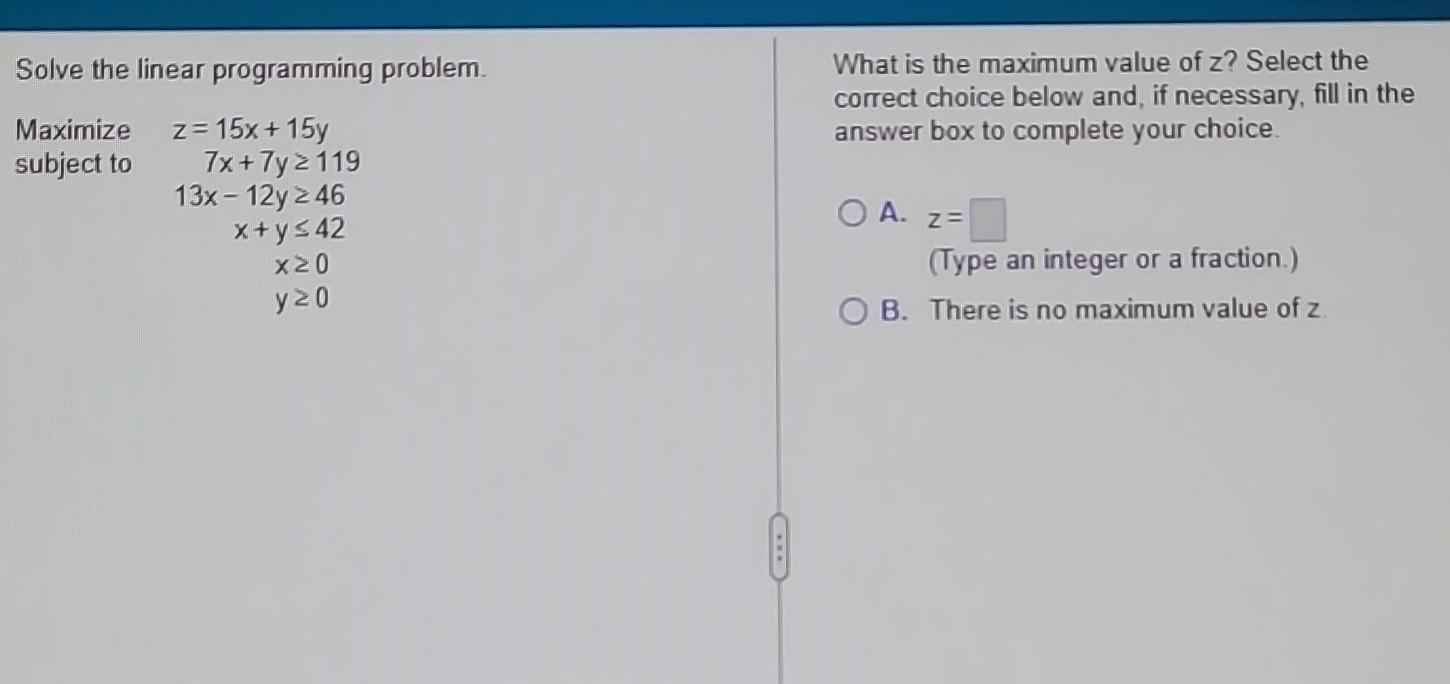 Solved Solve the linear programming problem. Maximize | Chegg.com