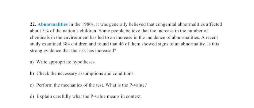 Solved Abnormalities In the 1980 ﻿s, ﻿it was generally | Chegg.com