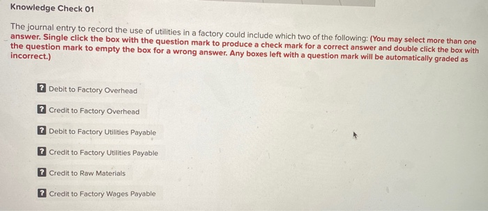 Solved Knowledge Check 01 The journal entry to transfer | Chegg.com