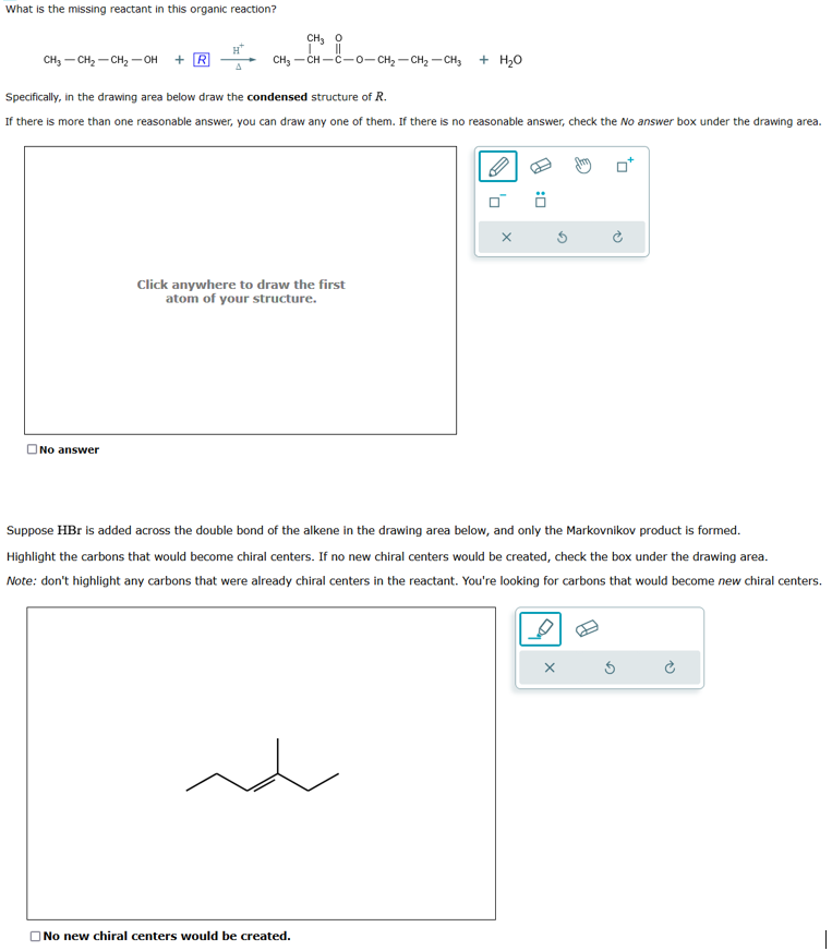Solved Part 1: What is the missing reactant in this organic | Chegg.com