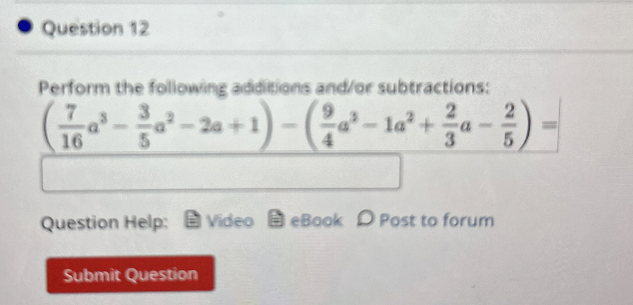 Solved Question 12Perform the following additions and/or | Chegg.com