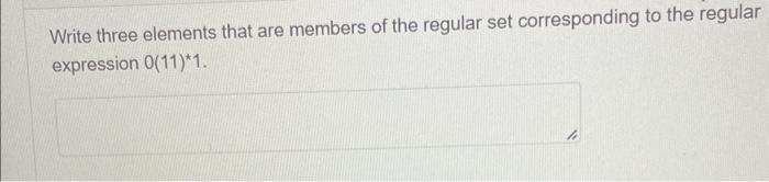 Solved Write three elements that are members of the regular | Chegg.com