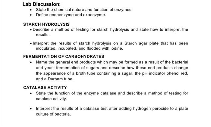 Solved Lab Discussion: • State the chemical nature and | Chegg.com