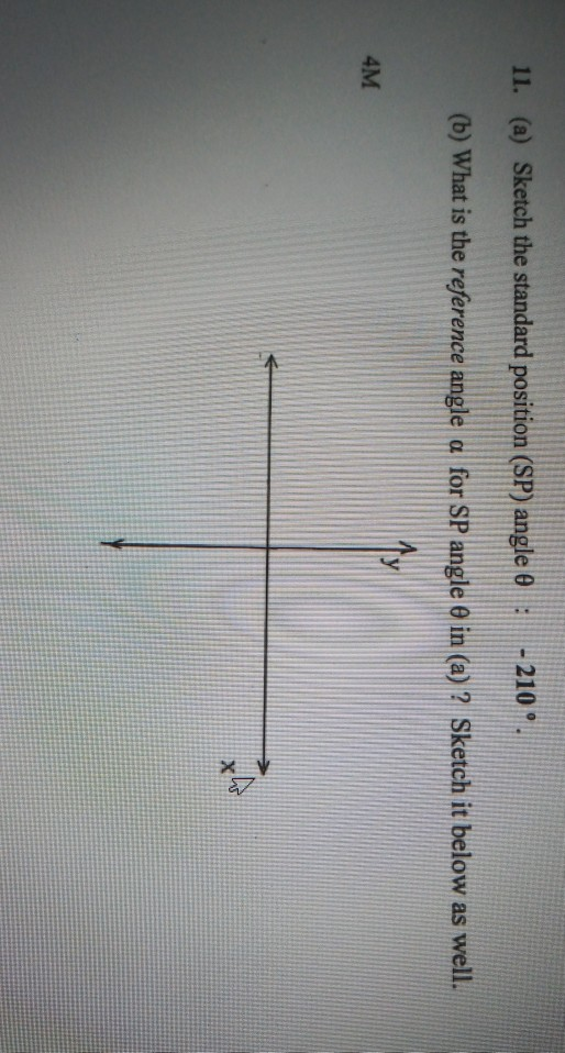 Solved 11. (a) Sketch the standard position (SP) angle : - | Chegg.com