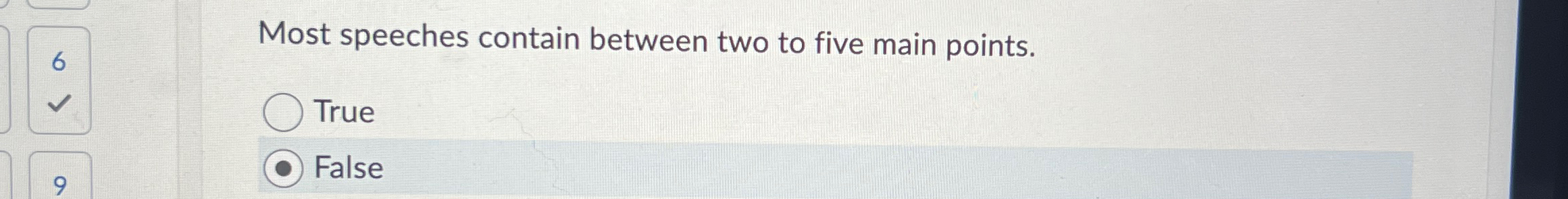 Solved 6Most speeches contain between two to five main | Chegg.com