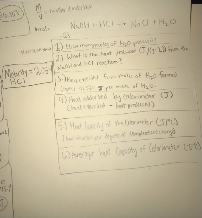 Solved NaOH + HCl ---> NaCl + H2O Reaction: Part 1 | Chegg.com